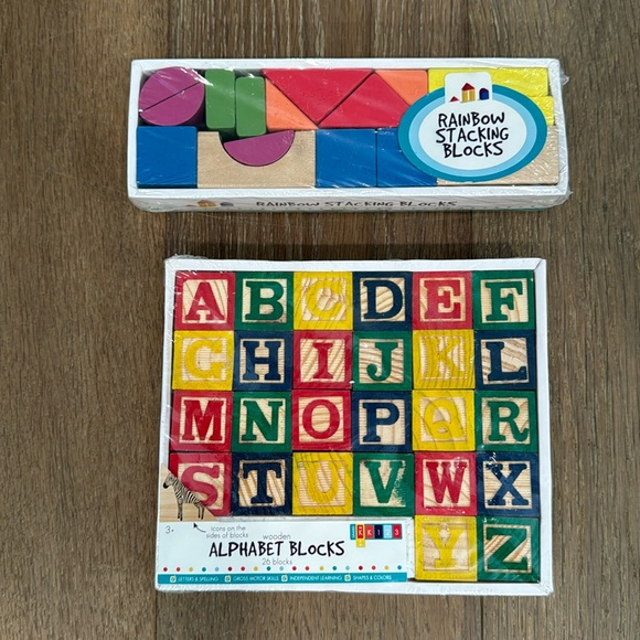 Target | Toys | Nwt Target Wooden Alphabet Blocks Rainbow Wooden ...
